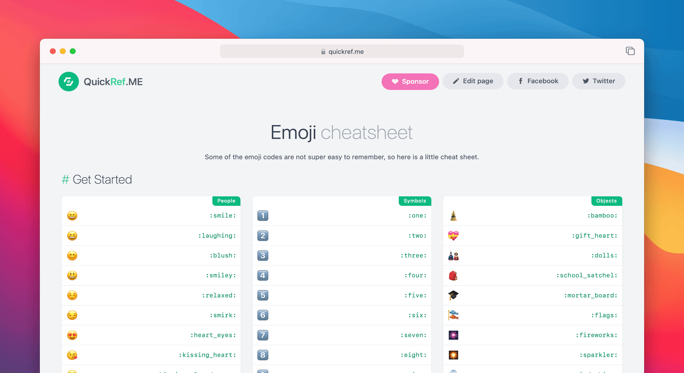 Emoji Cheat Sheet & Quick Reference